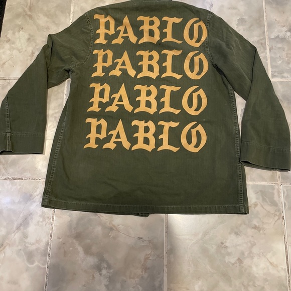 Shirts | Kanye West Pablo Green Military Jacket Medium La Pop Up Tlop ...